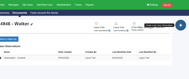 A guide to add a case observation on Right for Children - Devon ...